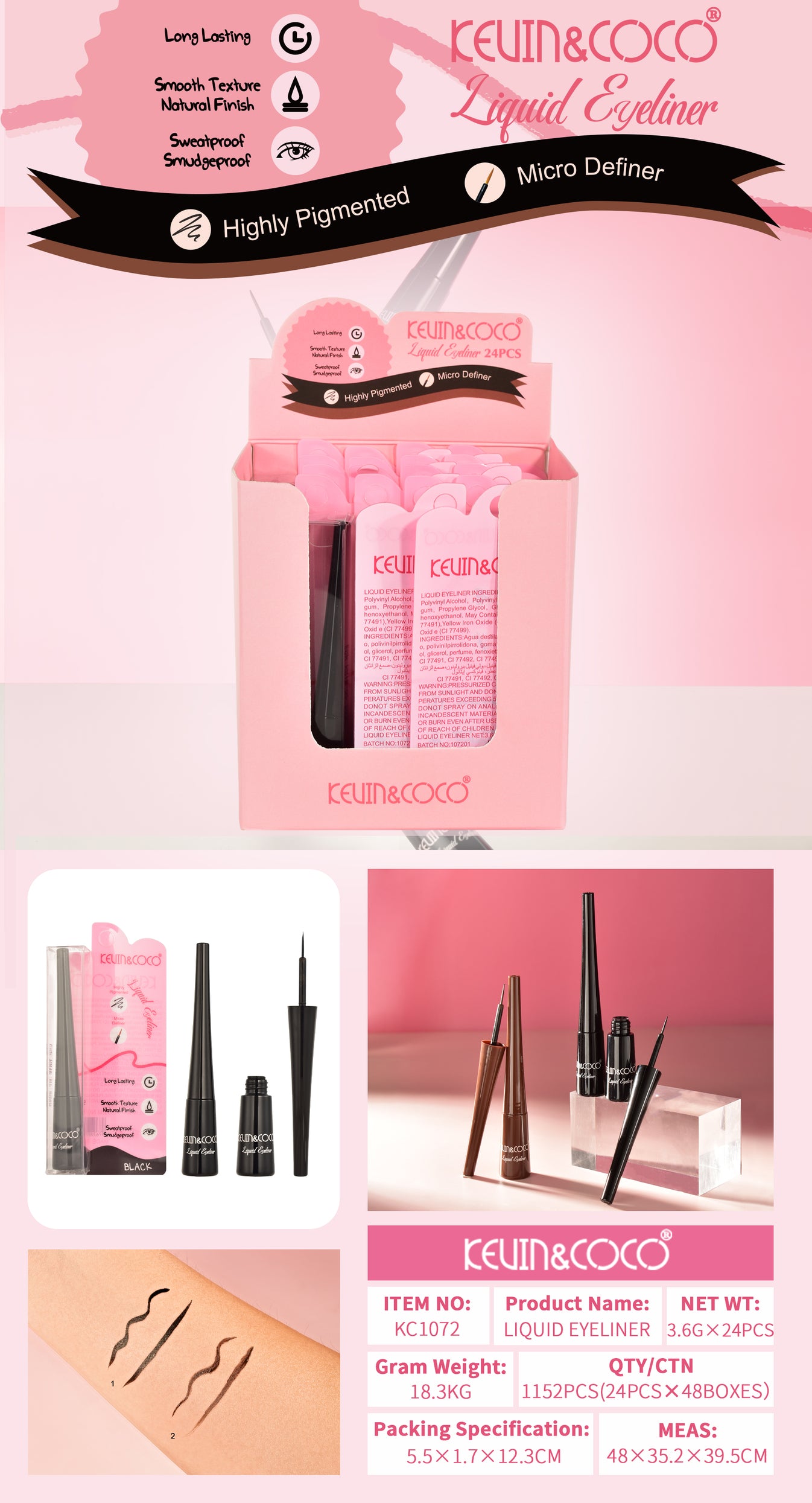 Delineador Para Ojos Negro KEVIN&COCO REF:KC1072 – LC beauty